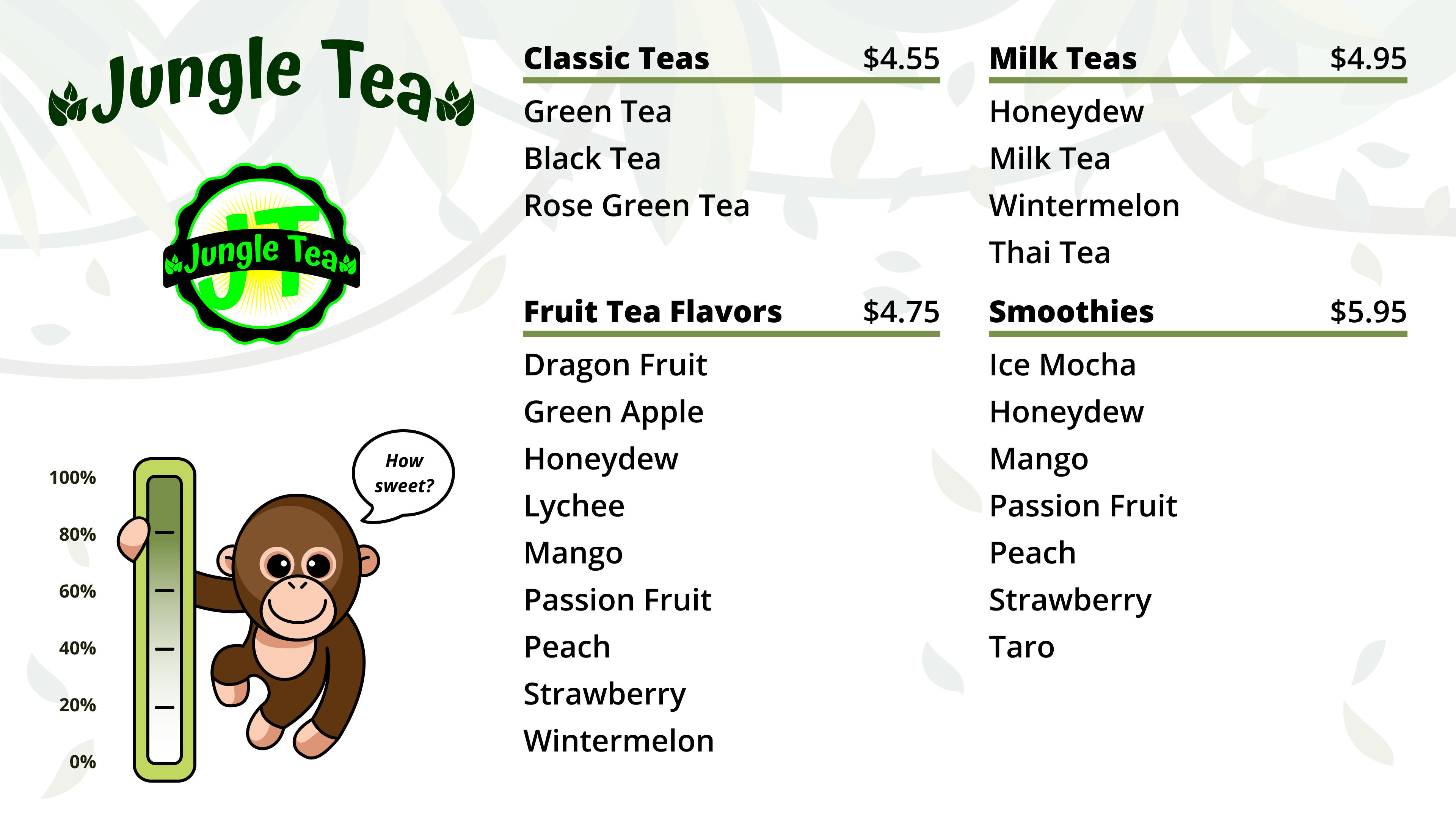 Jungle Tea | Menu